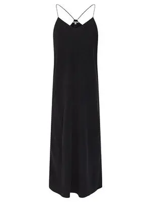 ALEX MILL Alexis Washed Lyocell Midi Slip Dress - Black