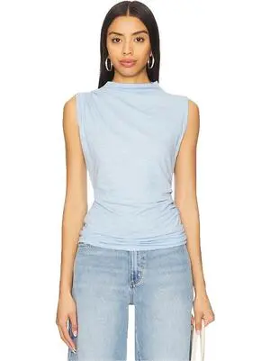 Goldie Sleeveless Draped Top - Placid