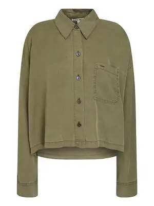 ALEX MILL Alex Mill Gemma Cropped Shirt Army Green
