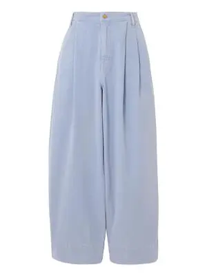 B Sides Martin Pleated Barrel-leg Pants - Blue