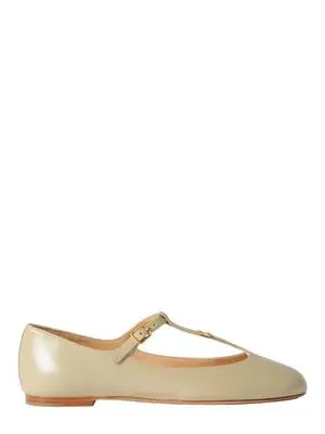 Chloé Marcie Embellished Leather Ballet Flats - Green