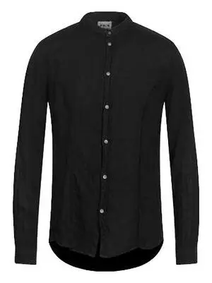 BERNA Man Shirt Black Size L Linen Black