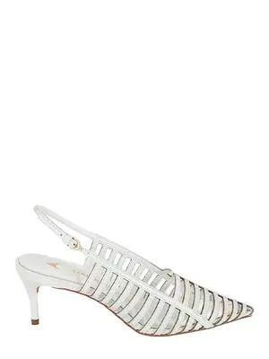 ANDREA CARRANO 40mm Leather Slingback Pumps - White