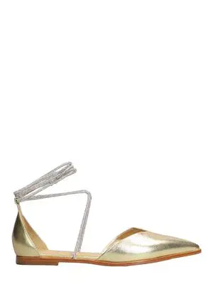 ANDREA CARRANO Metallic Ballerina Flats - Gold