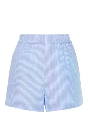 MODES Striped Cotton Poplin Shorts - Blue