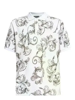 Versace Barocco-print Polo Shirt - White
