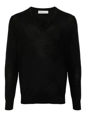 MODES V-neck Merino Wool Jumper - Black