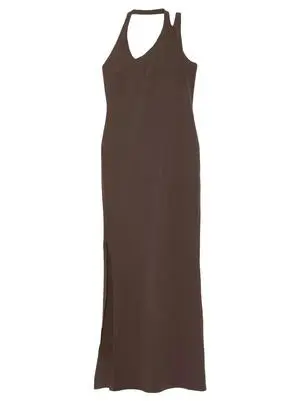 Patrizia Pepe Halterneck Maxi Dress - Brown