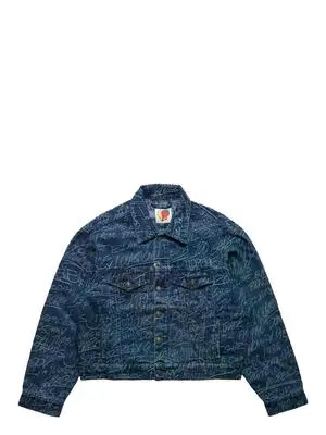 SKY HIGH FARM WORKWEAR Angry Chore Denim Jacket - Blue
