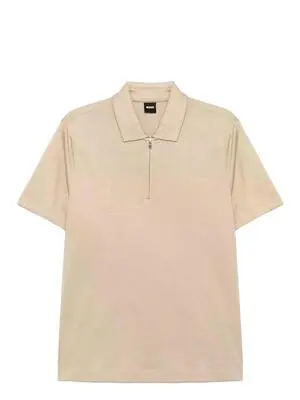 BOSS Half-zip Polo Shirt - Neutrals