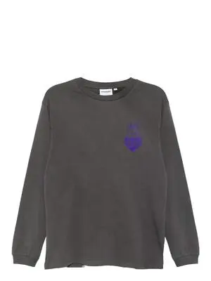 CHOCOOLATE Rabbit Graphic Long-sleeved T-shirt - Grey