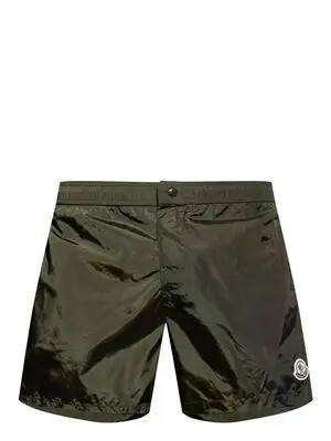 Moncler Logo-patch Swim Shorts - Green