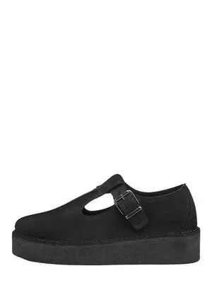 Clarks Trek Wedge T-bar - Black Suede
