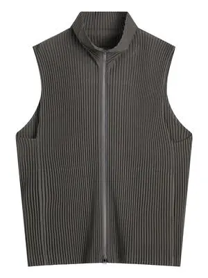 Issey Miyake Pleated Gilet - Charcoal Grey