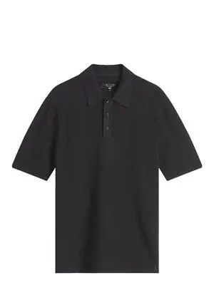 Rag & Bone Harvey Knit Polo Shirt - Black