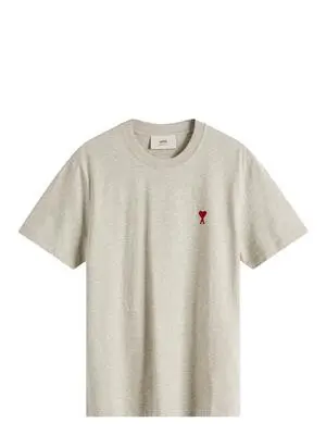 Ami Red Adc Classic T-shirt - Heather Ash Grey