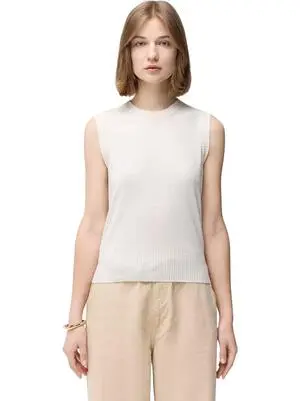 GOBI MONGOLIAN CASHMERE Cashmere Silk Sleeveless Top - Whisper White