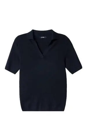 Gobi Cashmere Cashmere Silk Polo Shirt - Black