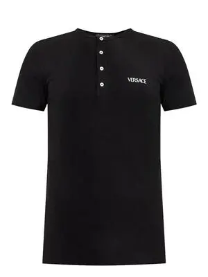 Versace Logo-embroidered T-shirt - Black