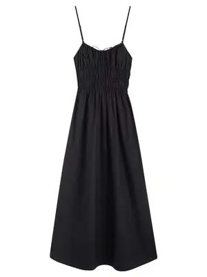 Faithfull The Brand Marianne Cotton-poplin Midi Dress - Black