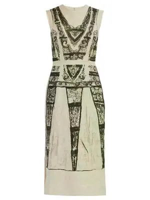 Erdem Graphic Print Dress - Brown