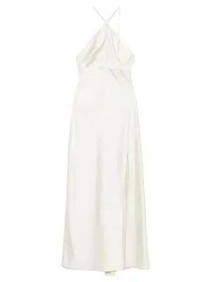 Patrizia Pepe Halterneck Maxi Dress - Neutrals