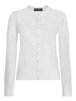 Dolce & Gabbana Lace-Detailed Cardigan White