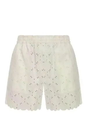 Moncler Embroidered Shorts - White