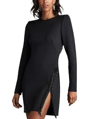 Tadashi Shoji Romy Fringe Mini Dress - Black