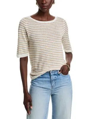 Majestic Filatures Striped Linen Sweater - Sable