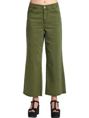 APNY Crop Wide Leg Jeans - Olive