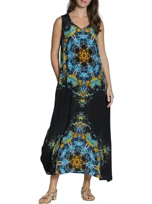 APNY Sleeveless Maxi Dress - Blackblue Multi