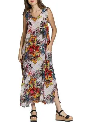 APNY APNY Sleeveless Maxi Dress Yellow/red Multi