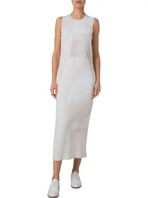 Akris Trapeze Rayonnant Sleeveless Knit Shift Dress - Greige-ecru