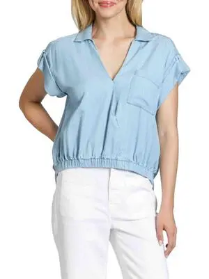 APNY Wrap Front Top - Light Indigo