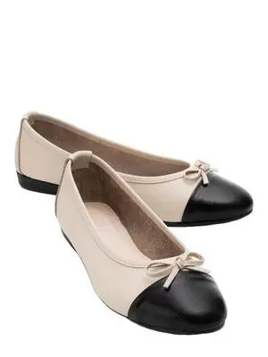 FOREVER & ALWAYS SHOES Rayne Cap Toe Ballet Flats