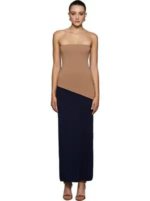 ET OCHS Liliana Knit Dress - Camel/navy