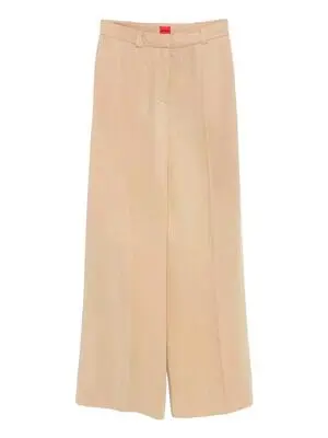 Hugo High-waisted Wide Leg Trousers - Brown