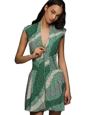 Maeve Tommie Mini Shirt Dress - Green Pattern