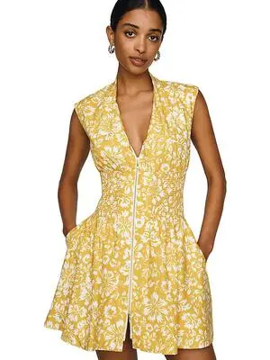 Maeve Tommie Mini Shirt Dress - Yellow Pattern