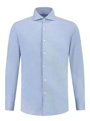 FINAMORE 1925 Cutaway-collar Shirt - Blue