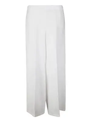 STEFANO MORTARI Linen Palazzo Trousers - White