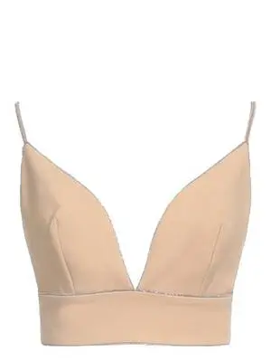 Elisabetta Franchi Crepe Crop Top - Beige