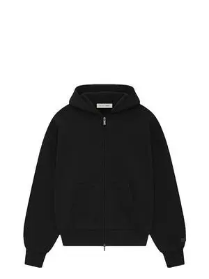 Fear Of God Essentials Classic Full Zip-up Hoodie - Jet Black