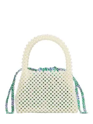 LK BENNETT LK Bennett Mini Faux Pearl Tote Multi Green