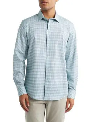 Bugatchi James Ooohcotton® Gingham Button-up Shirt - Menthol