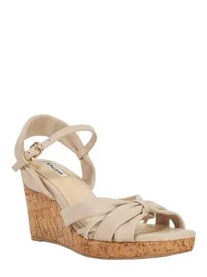 Dune London Kander Ankle Strap Wedge Sandal - Cream