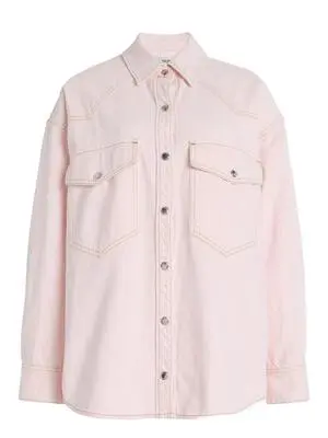 AGOLDE Lotta Denim Shirt - Pink