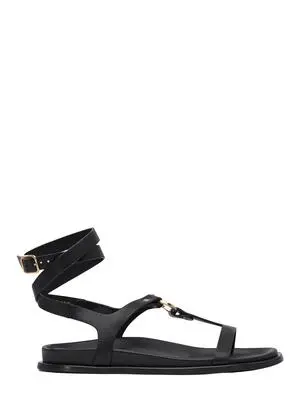 ALOHAS Leather Ankle Sandals - Black