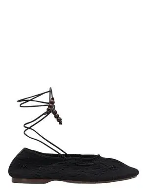 ALOHAS Rosemary Crochet Ballerinas - Black